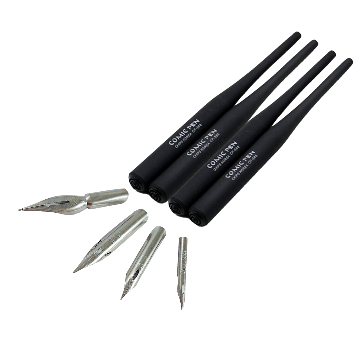 Caneta Bico De Pena 4 Cabos 4 Penas Tinta Nanquim Trident - Encaplast